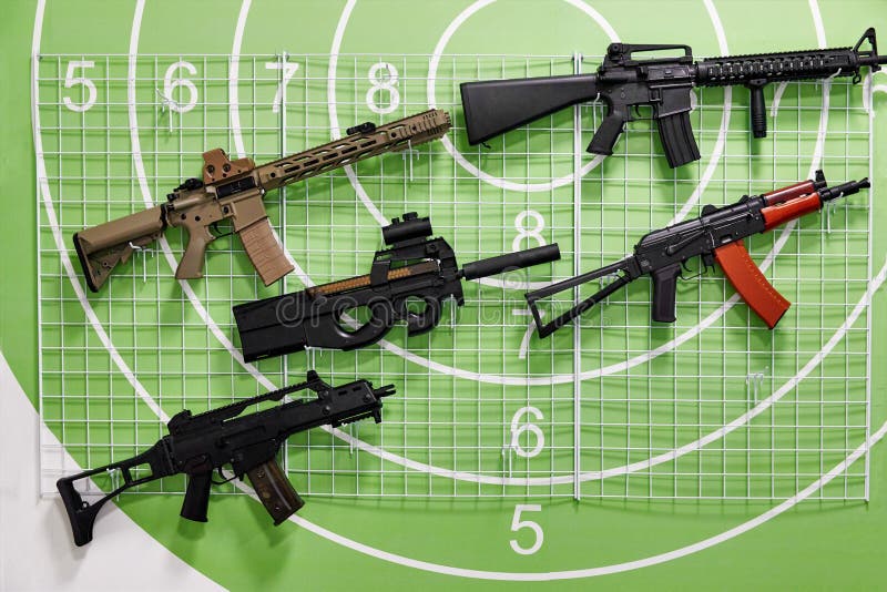 Weapons in the Shooting Range, Shooting Practice Target Stock Image ...