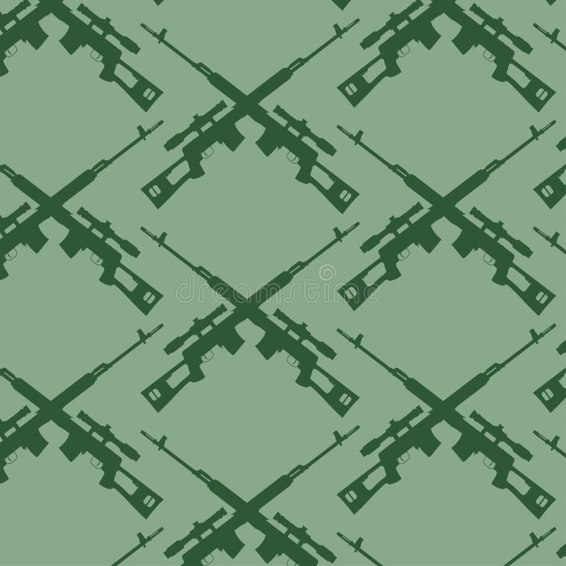 Army Kalashnikov AK, SVD Sniper Rifle Camouflage Pattern. Stock Vector ...