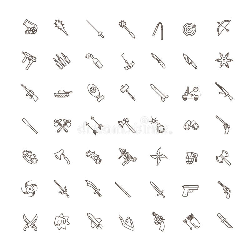 Weapons Vector Icons Set, Cold Steel Arms Stock Illustration ...