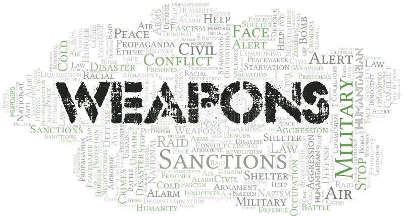 Weapons Word Cloud. Vector Made with the Text only. Stock Vector ...