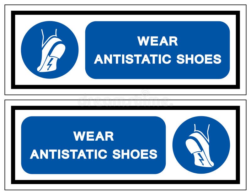 Wear Anti Static Shoes Symbol Sign ,Vector Illustration, Isolate on ...