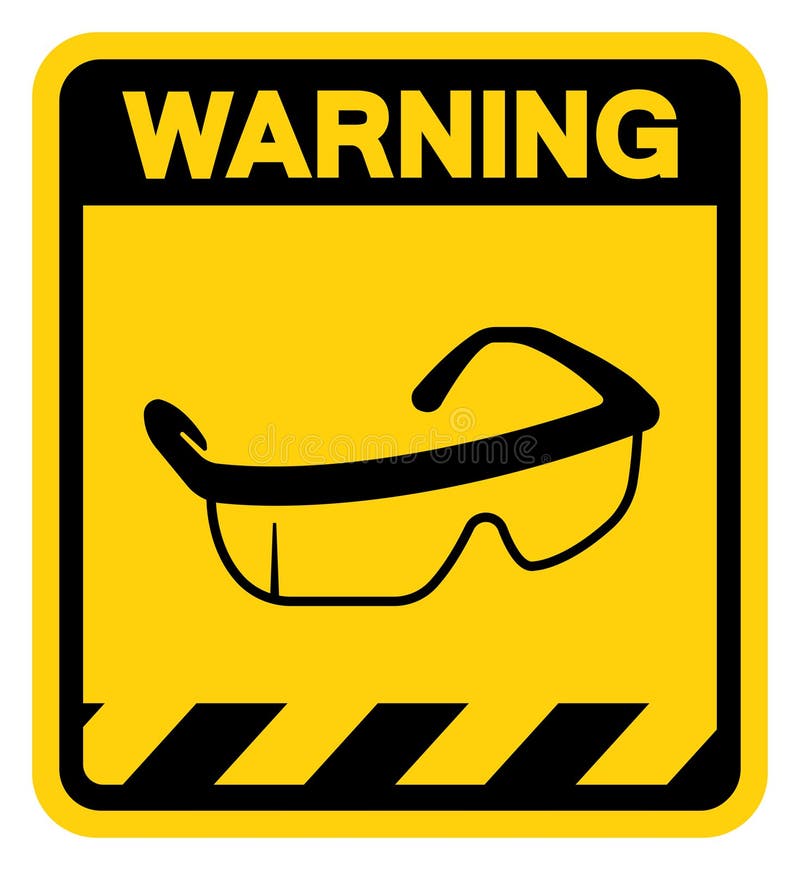 Wear Eye Protection Warning Sign, Vector Illustration, Isolate on White ...