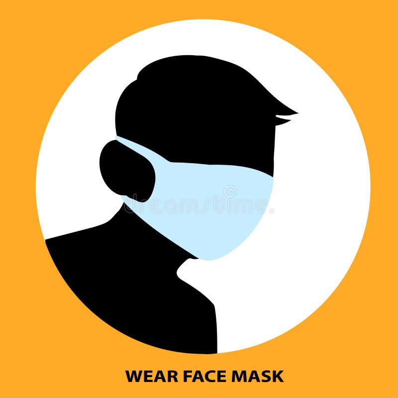 Wear face mask icon vector stock vector. Illustration of face - 185847971