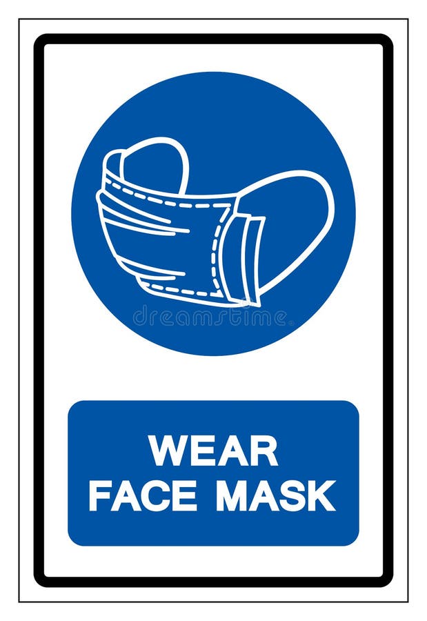 Wear Face Mask Symbol Sign, Vector Illustration, Isolate on White ...