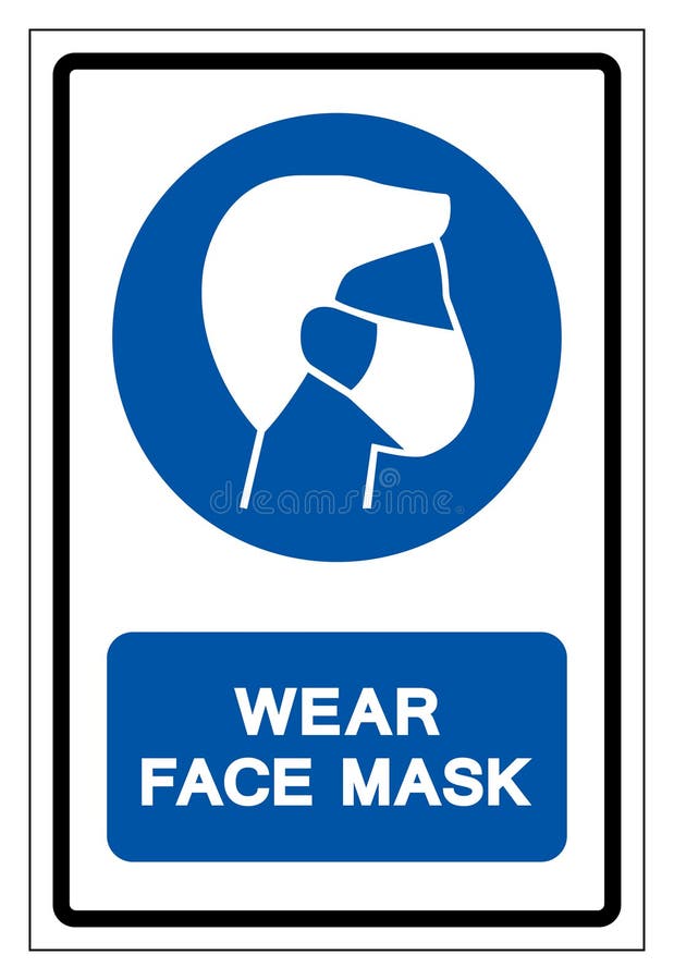 Wear Face Mask Symbol Sign, Vector Illustration, Isolate on White ...