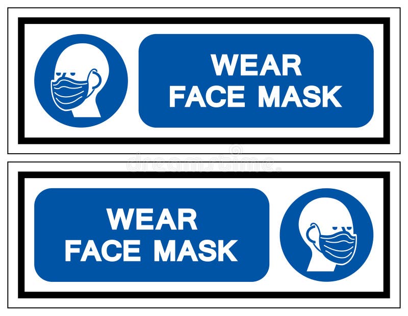 Wear Face Mask Symbol Sign, Vector Illustration, Isolate on White ...