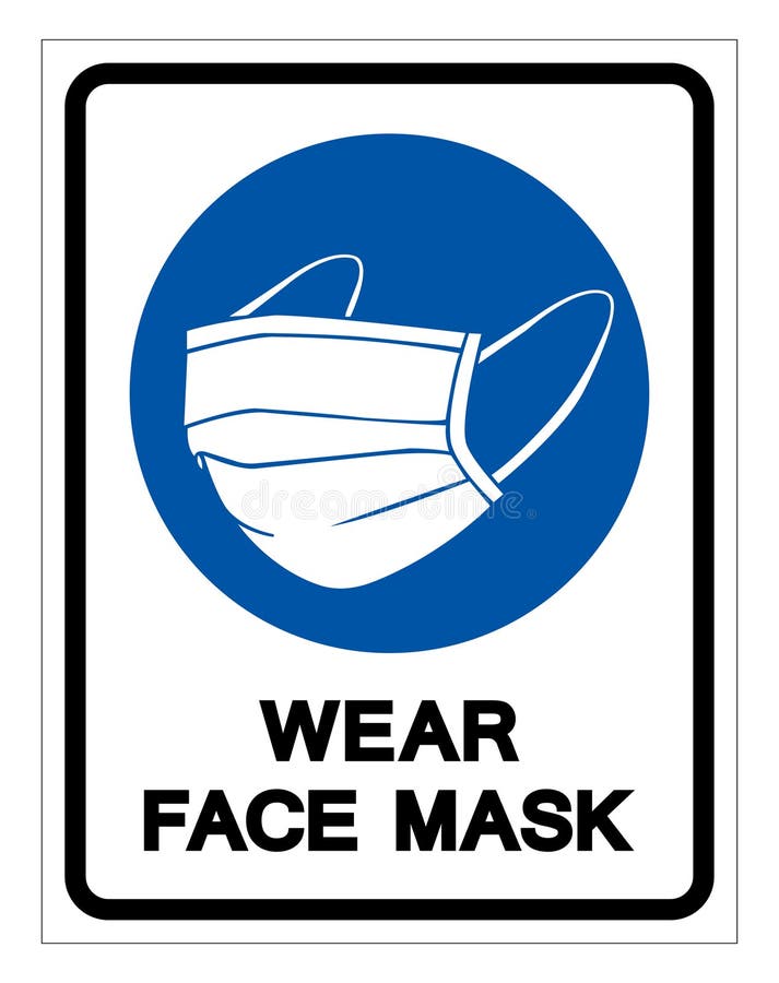 Wear Face Mask Symbol Sign, Vector Illustration, Isolate on White ...