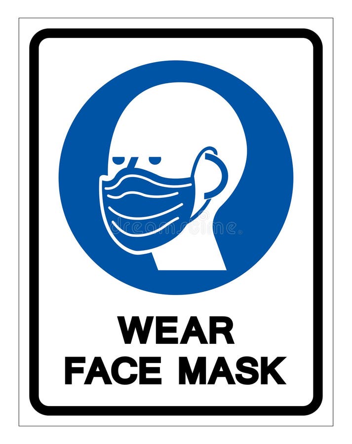 Wear Face Mask Symbol Sign, Vector Illustration, Isolate on White ...
