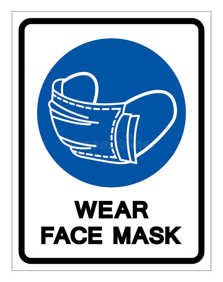 Wear Face Mask Symbol Sign, Vector Illustration, Isolate on White ...