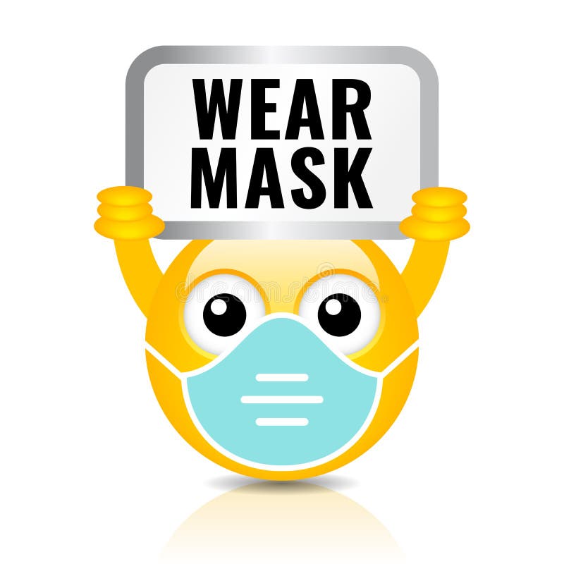 Wear face mask vector sign stock vector. Illustration of cover - 204483075