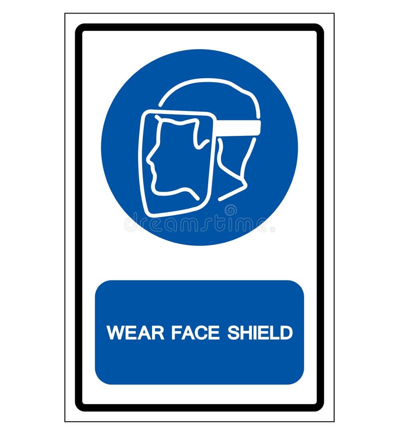 Wear Face Shield Symbol Sign, Vector Illustration, Isolate on White ...
