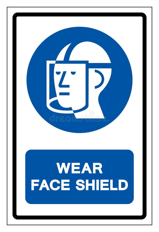 Wear Face Shield Symbol Sign ,Vector Illustration, Isolate on White ...