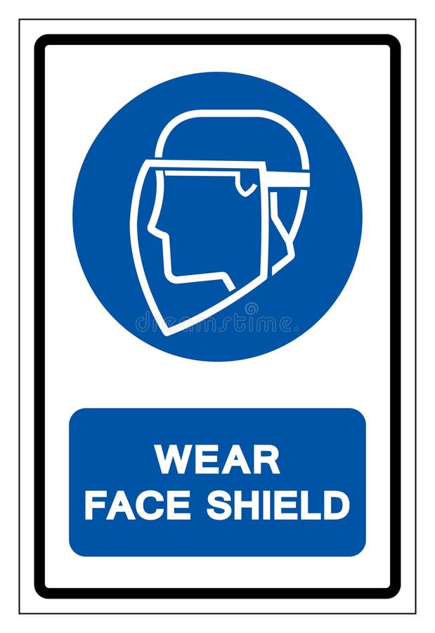 Wear Face Shield Symbol Sign ,Vector Illustration, Isolate on White ...