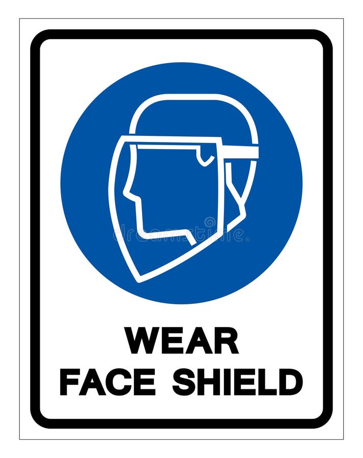 Wear Face Shield Symbol Sign ,Vector Illustration, Isolate on White ...