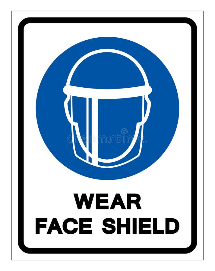Wear Face Shield Symbol Sign ,Vector Illustration, Isolate on White ...