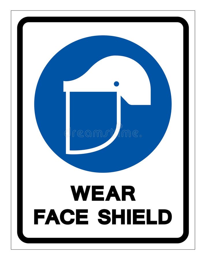 Wear Face Shield Symbol Sign ,Vector Illustration, Isolate on White ...
