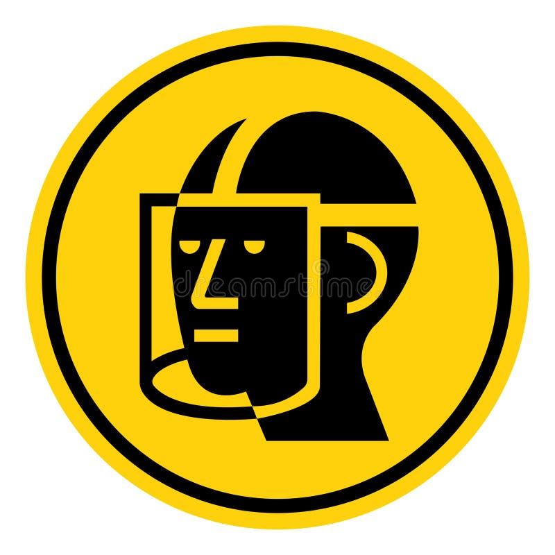 Wear Face Shield Symbol Sign, Vector Illustration, Isolate on White ...