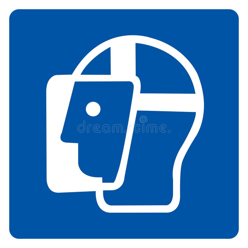 Wear Face Shield Symbol Sign,Vector Illustration, Isolated on White ...