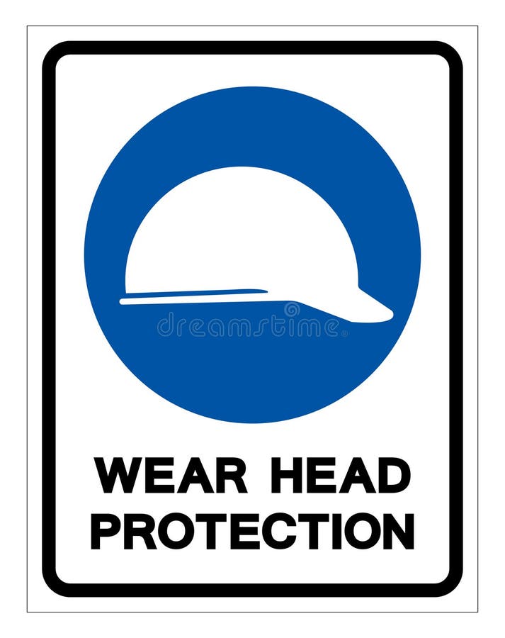 Wear Head Protection Symbol Sign,Vector Illustration, Isolated on White ...
