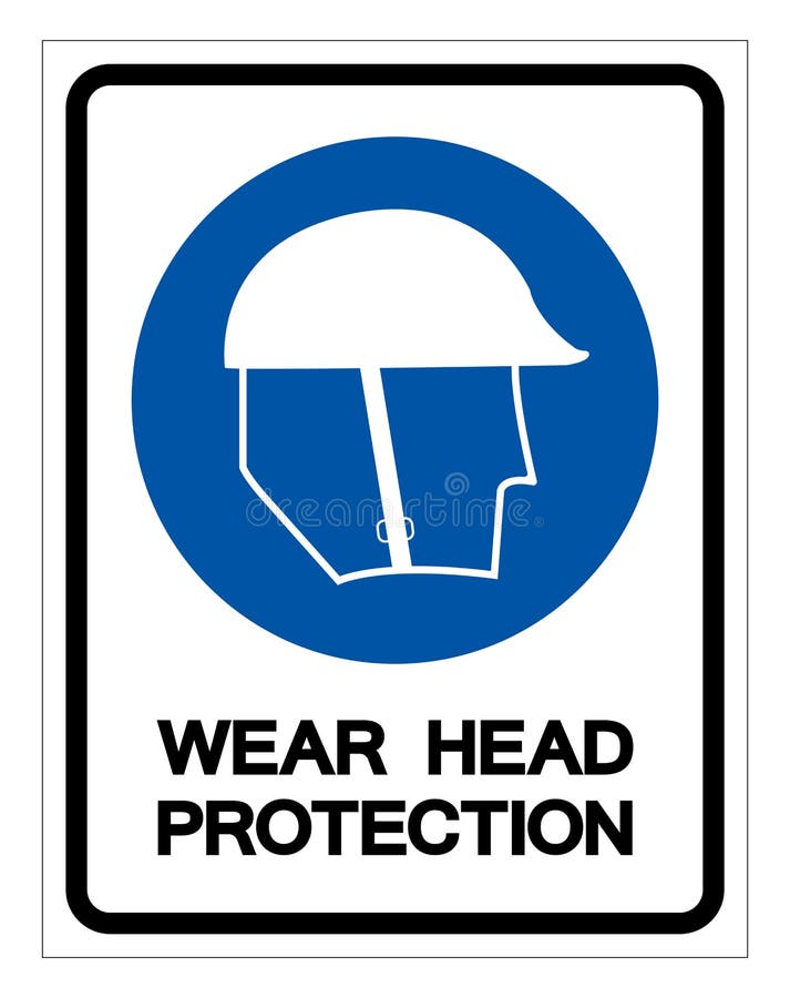Wear Head Protection Symbol ,Vector Illustration, Isolate on White ...