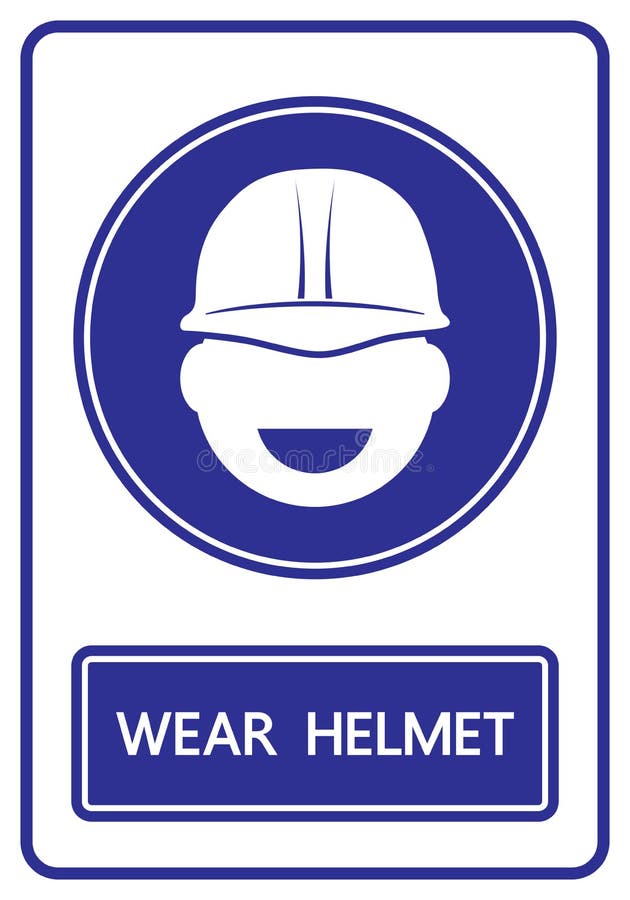 Wear Helmet Sign Symbol Isolate on White Background,Vector Illustration ...