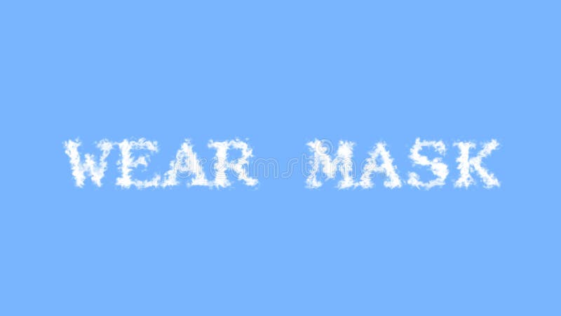 Wear Mask Cloud Text Effect Sky Isolated Background Stock Footage ...