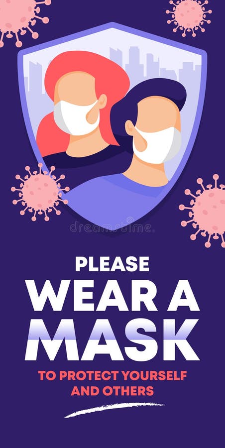 Wear a Mask Poster stock vector. Illustration of endemic - 189541245