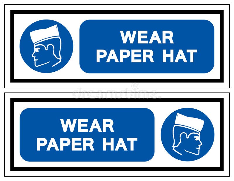 Wear Paper Hat Symbol Sign ,Vector Illustration, Isolate on White ...