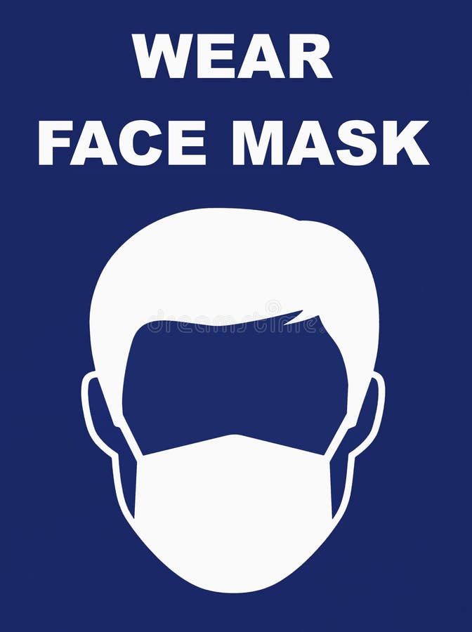 Wear Protective Face Mask, Mandatory Sign Stock Illustration ...