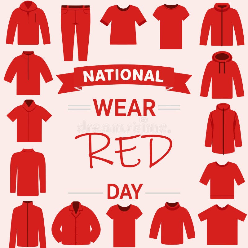 Wear Red Day poster stock illustration. Illustration of month - 355129250