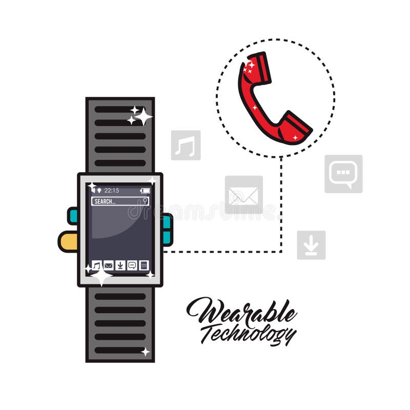 Wearable Beeld Van Het Technologie Smartwatch Pictogram Vector ...