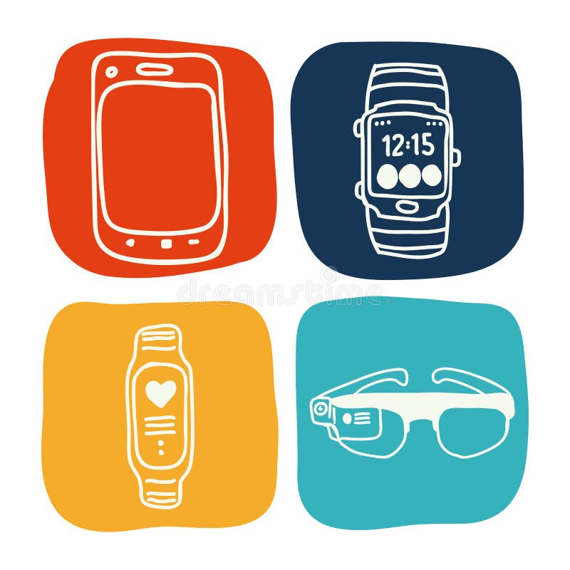 Wearable design stock vector. Illustration of phone, wearables - 49523684