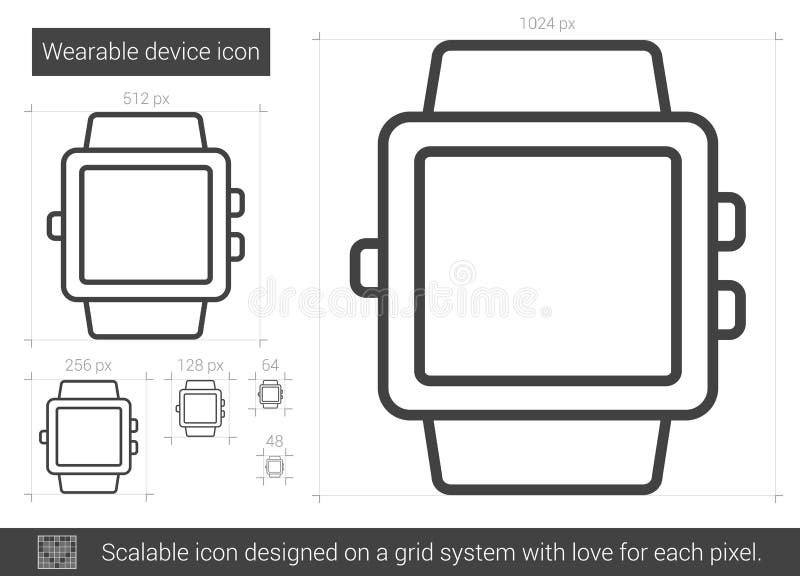 Wearable device line icon. stock vector. Illustration of internet ...