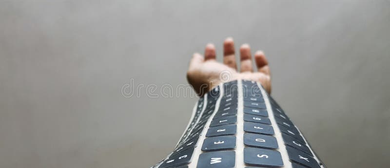 Wearable Keyboard on Arm. Future Wireless Technology Stock Image ...