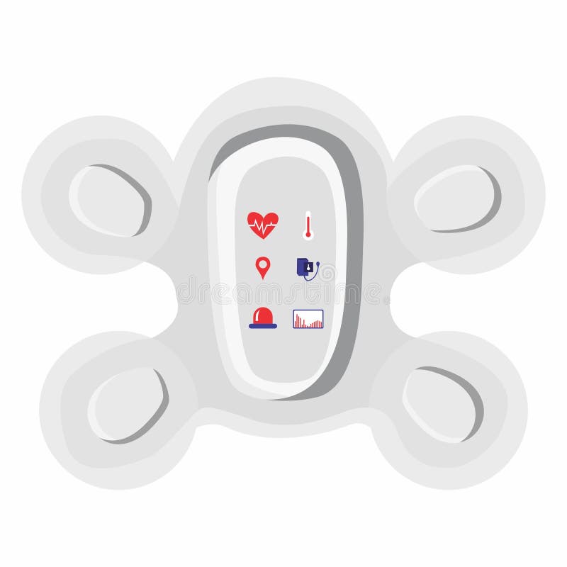 Biosensor Patch Vector Illustration – Wearable Medical Device for ...