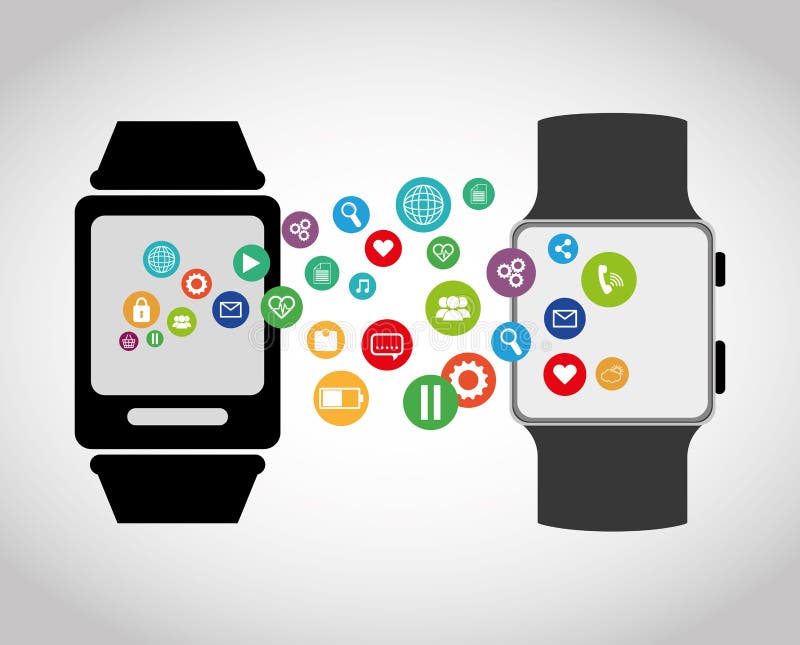 Wearable mobile technology stock vector. Illustration of digital - 80259671