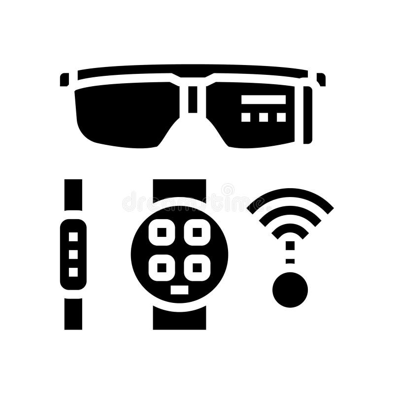 Wearable Tech Enthusiast Glyph Icon Vector Illustration Stock Vector ...