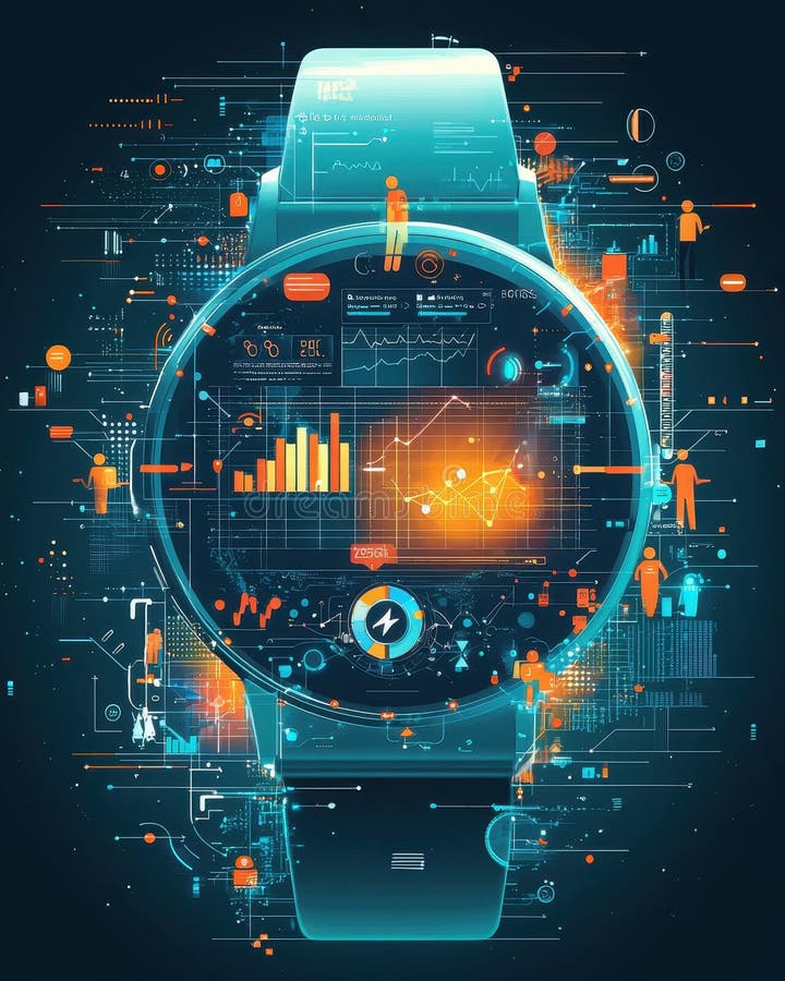 Wearable Tech Insights a Futuristic Infographic on Digital Data ...
