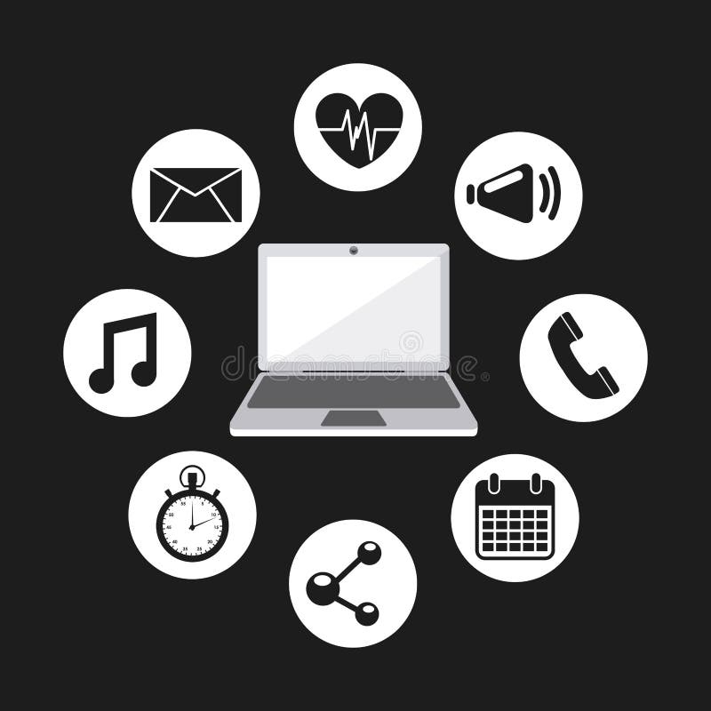 Wearable Technology Applications Icons Stock Vector - Illustration of ...