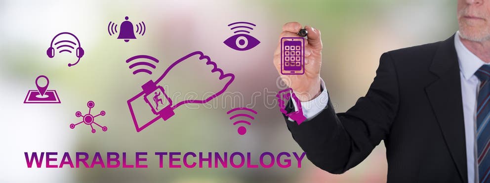 Wearable Technology Concept Drawn by a Businessman Stock Illustration ...