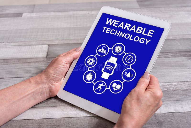 Wearable Technology Concept on a Tablet Stock Image - Image of sport ...