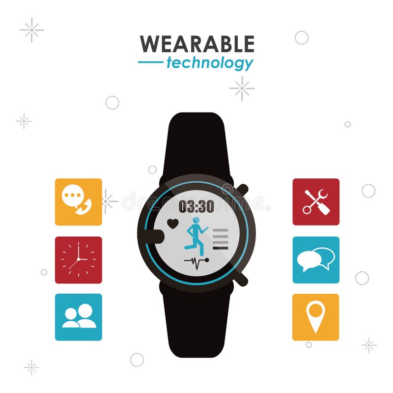 Wearable technology design stock vector. Illustration of global - 62548037