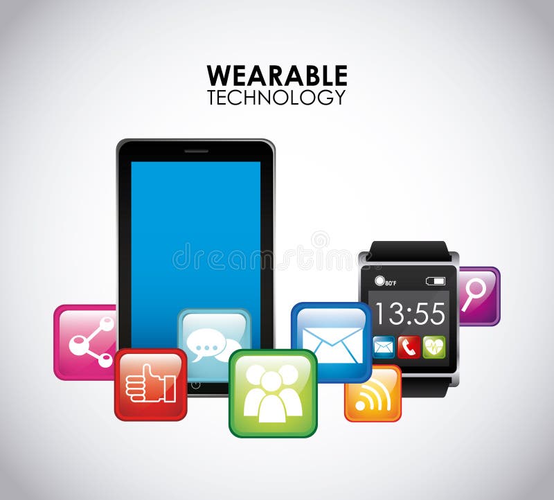 Wearable technology design stock vector. Illustration of tracker - 67178782