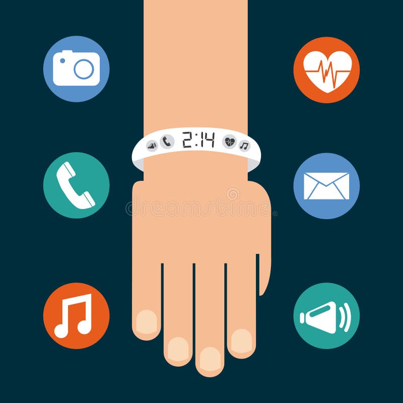 Wearable technology stock illustration. Illustration of apps - 49481295
