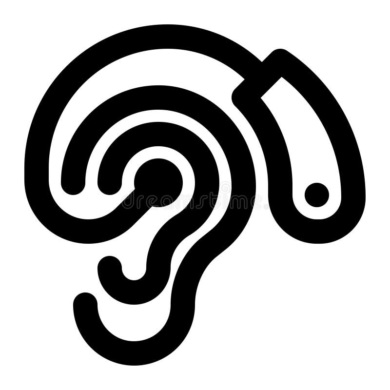 Smart Hearing, Smart Earring, Hearing Aids Outline Icon Stock ...