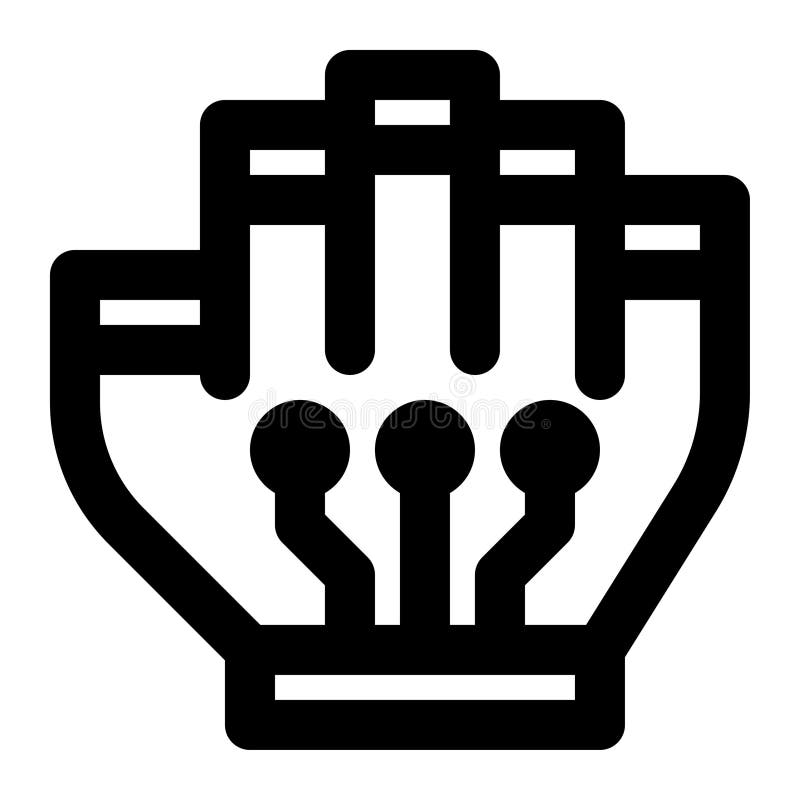 Smart Glove, Gesture Recognition, Hand Control Outline Icon Stock Photo ...