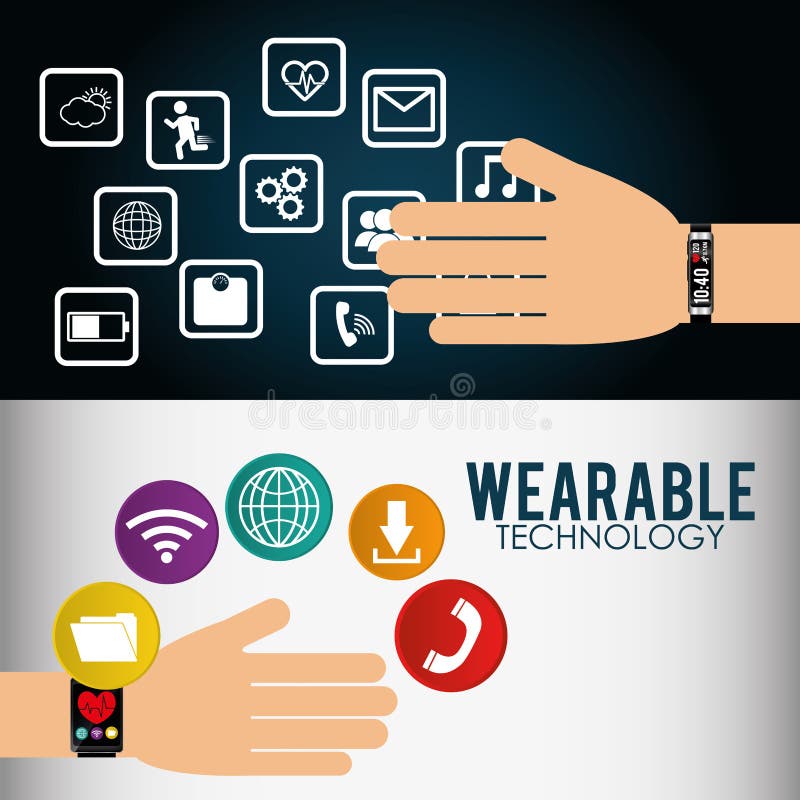 Wearable Technology Smart Watch Infographic Flyer Stock Illustration ...