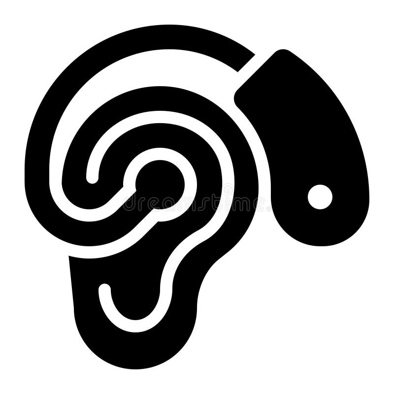 Smart Earing, Smart Hearing Glyph Solid Icon Stock Photo - Illustration ...