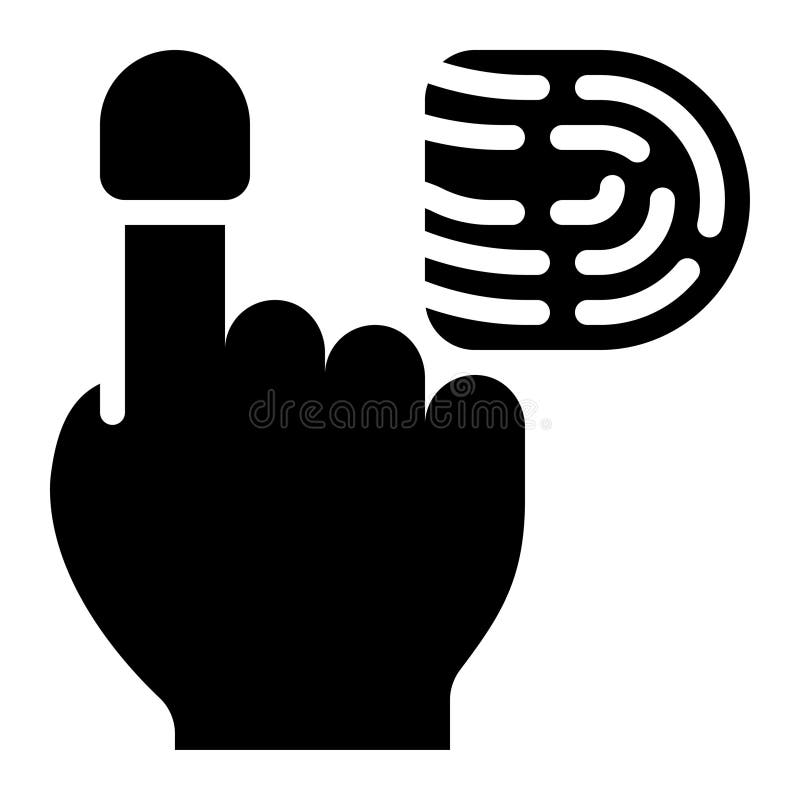 Smart Finger, Fingerprint Glyph Solid Icon Stock Photo - Illustration ...