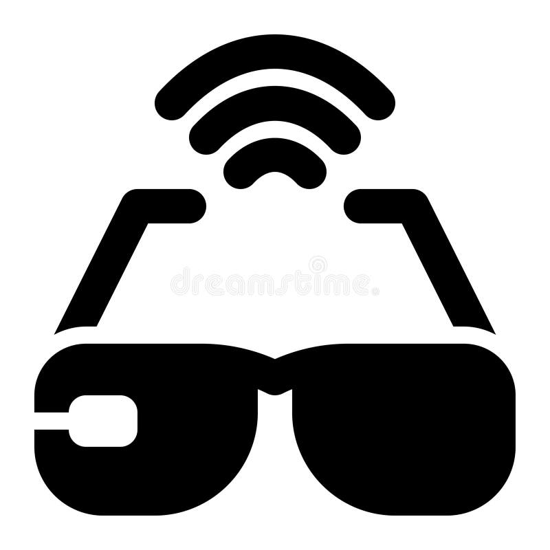 Smart Glasses, Virtual Reality Glyph Solid Icon Stock Image - Illustration of wearable, device ...